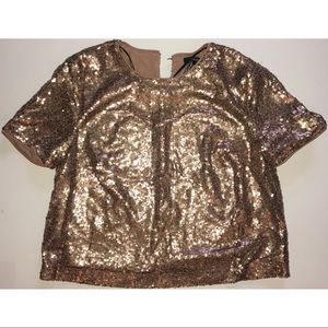 Forever 21 | Tops | Bronze Sequin Crop Top | Poshmark